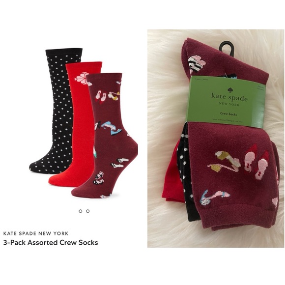 kate spade | Accessories | Nwt 3pr Kate Spade Crew Socks | Poshmark